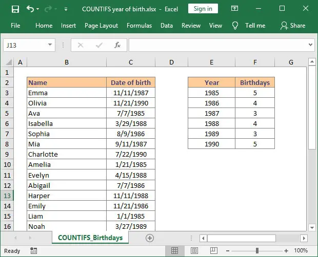 How To Count Cells Between Two Dates Using COUNTIFS