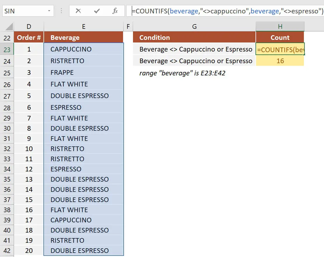 How To Count Cells Not Equal To X Or Y Using COUNTIFS Excel Explained
