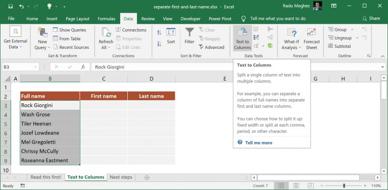 How To Separate First And Last Name In Excel Excel Explained