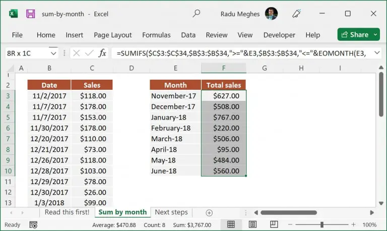 Sum by Month in Excel: Easy Formulas & Step-by-Step Guide